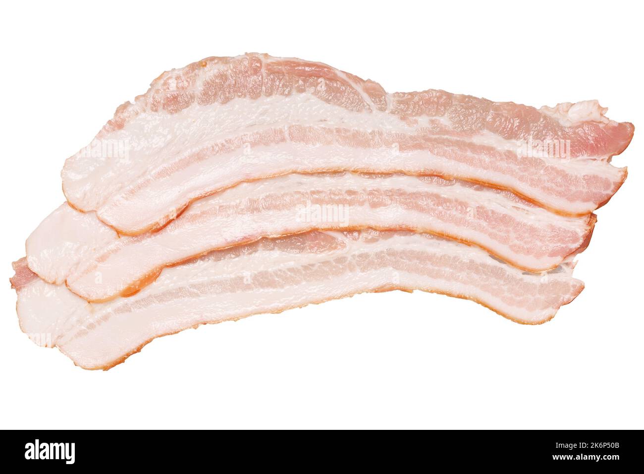 strips of bacon isolated on white background Stock Photo - Alamy