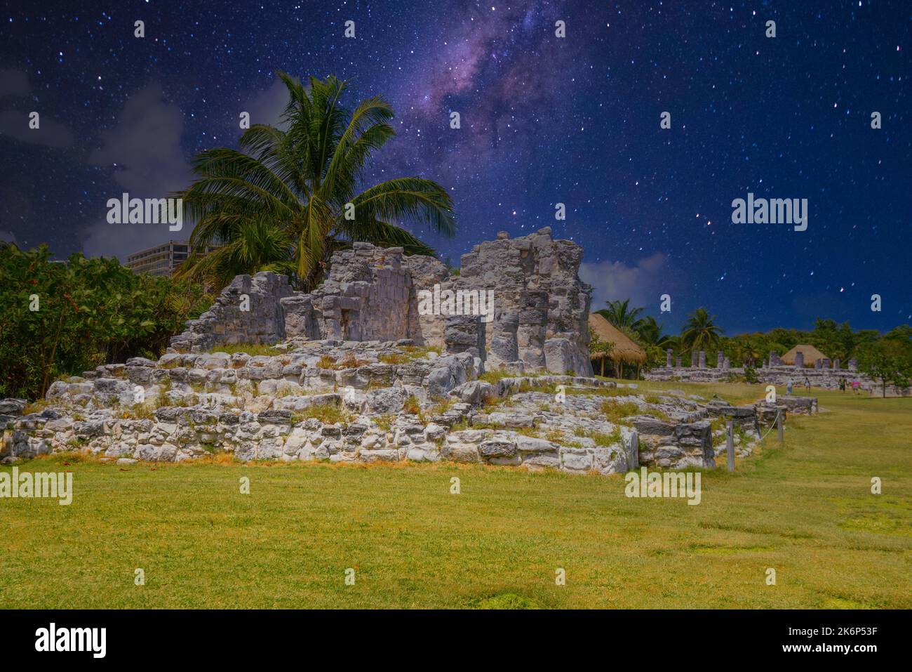 Ancient ruins of Maya in El Rey Archaeological Zone near Cancun ...