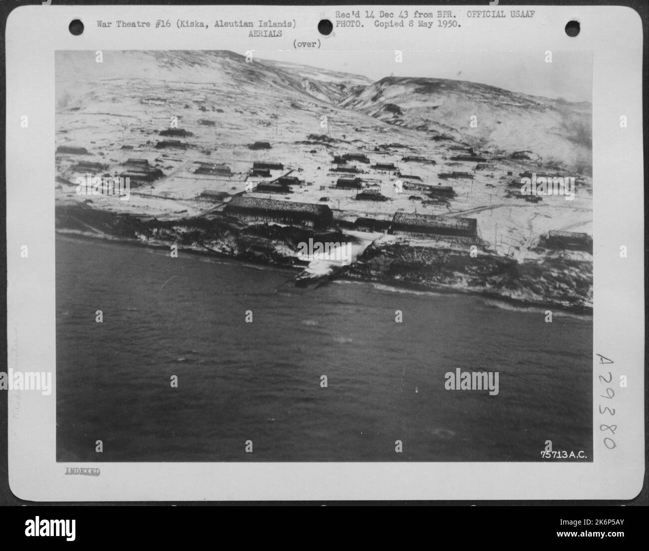 KISKA:-Photograph made from Eleventh Air Force bomber as it made a deck ...