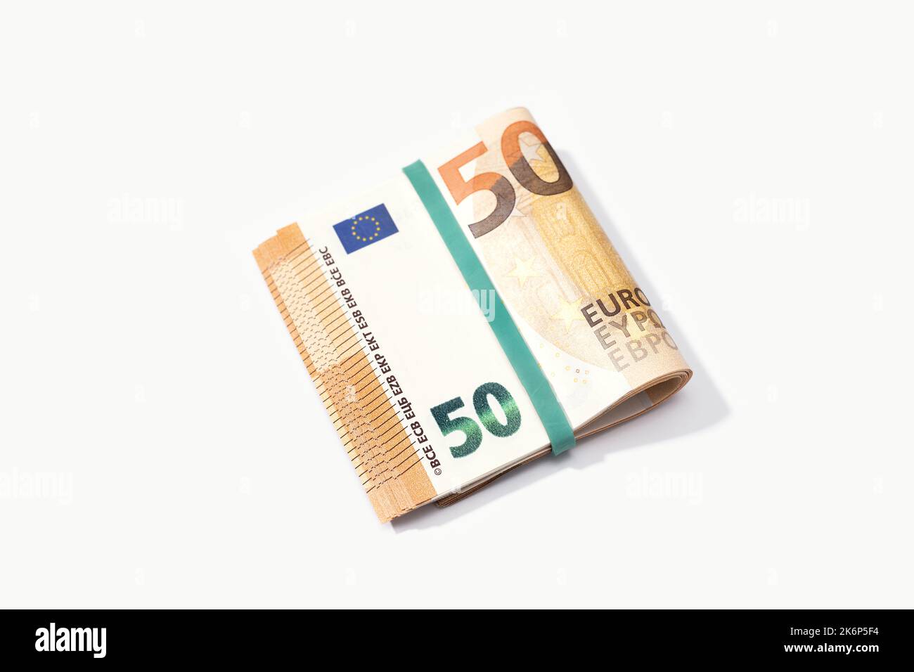 Group of folded euro banknotes isolated on white background Stock Photo ...