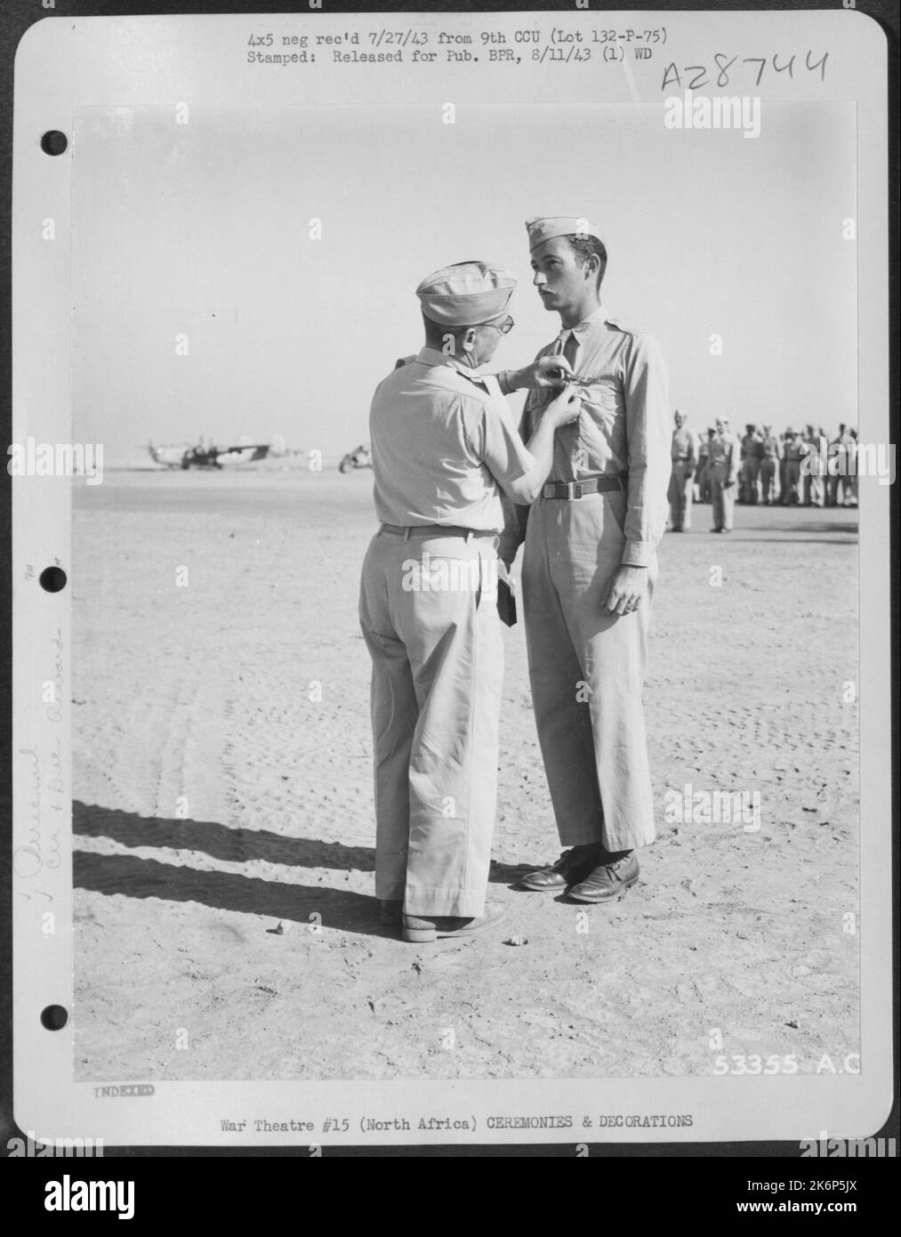 AFRICA-1st Lt. Edward G. Duffy, Glendale, Calif., receiving the DFC ...