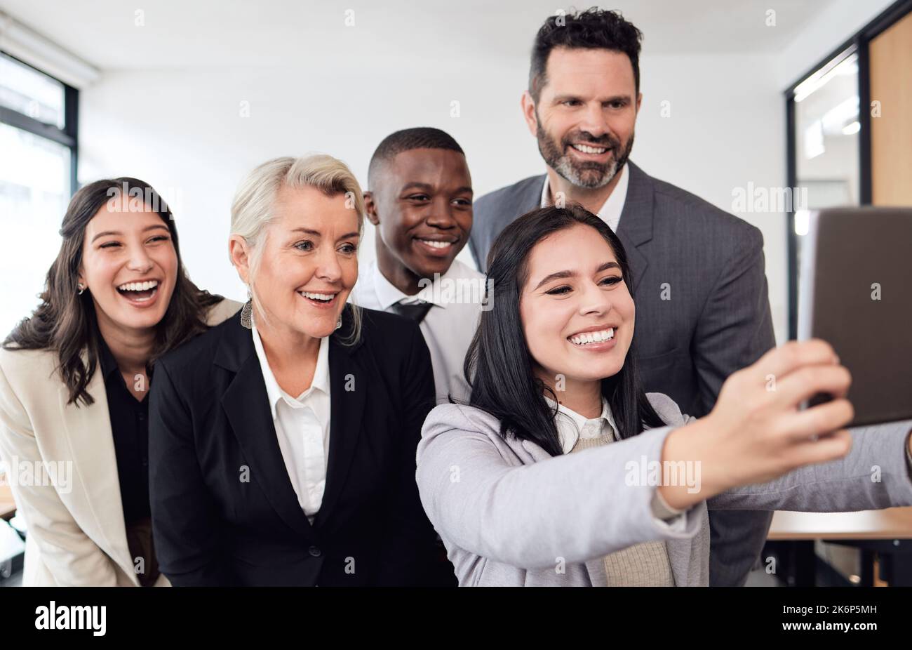 Happy businesspeople taking selfie hi-res stock photography and images ...