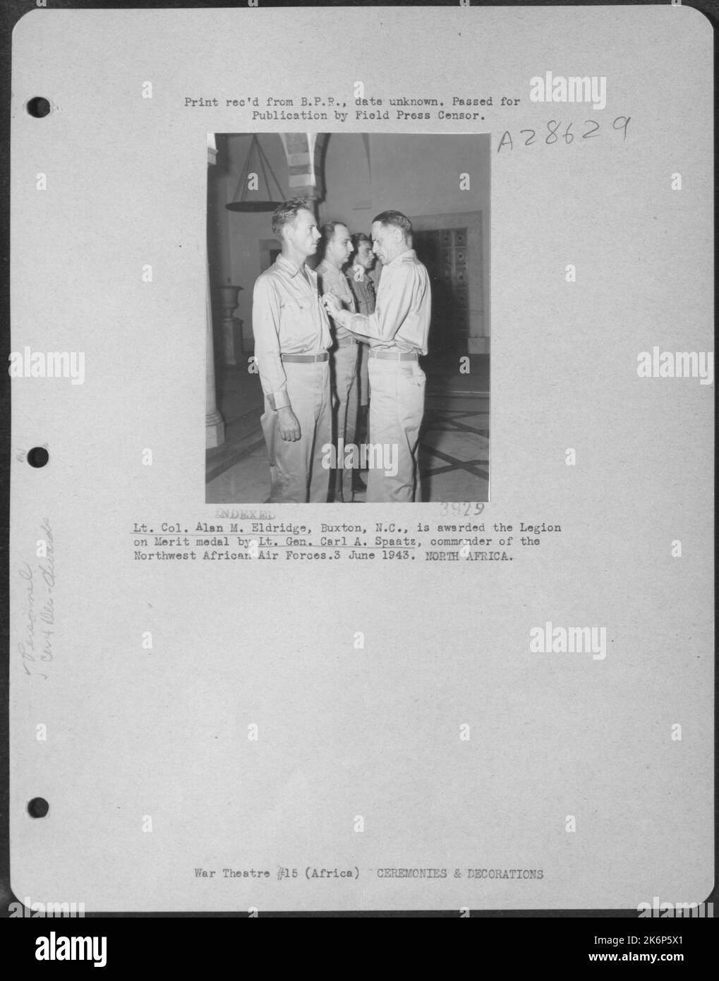 Lt. Col. Alan M. Eldridge, Buxton, N.C., is awarded the Legion on Merit ...