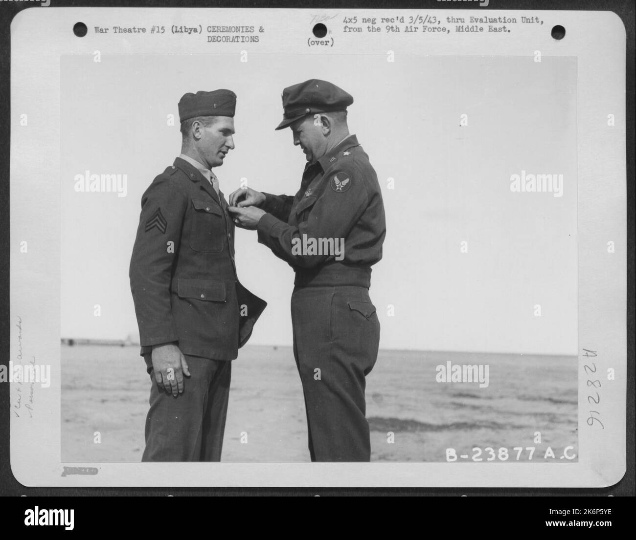Sgt. Harry L. Kaminski, Grand Rapids, Mich. Being awarded the Air Medal ...
