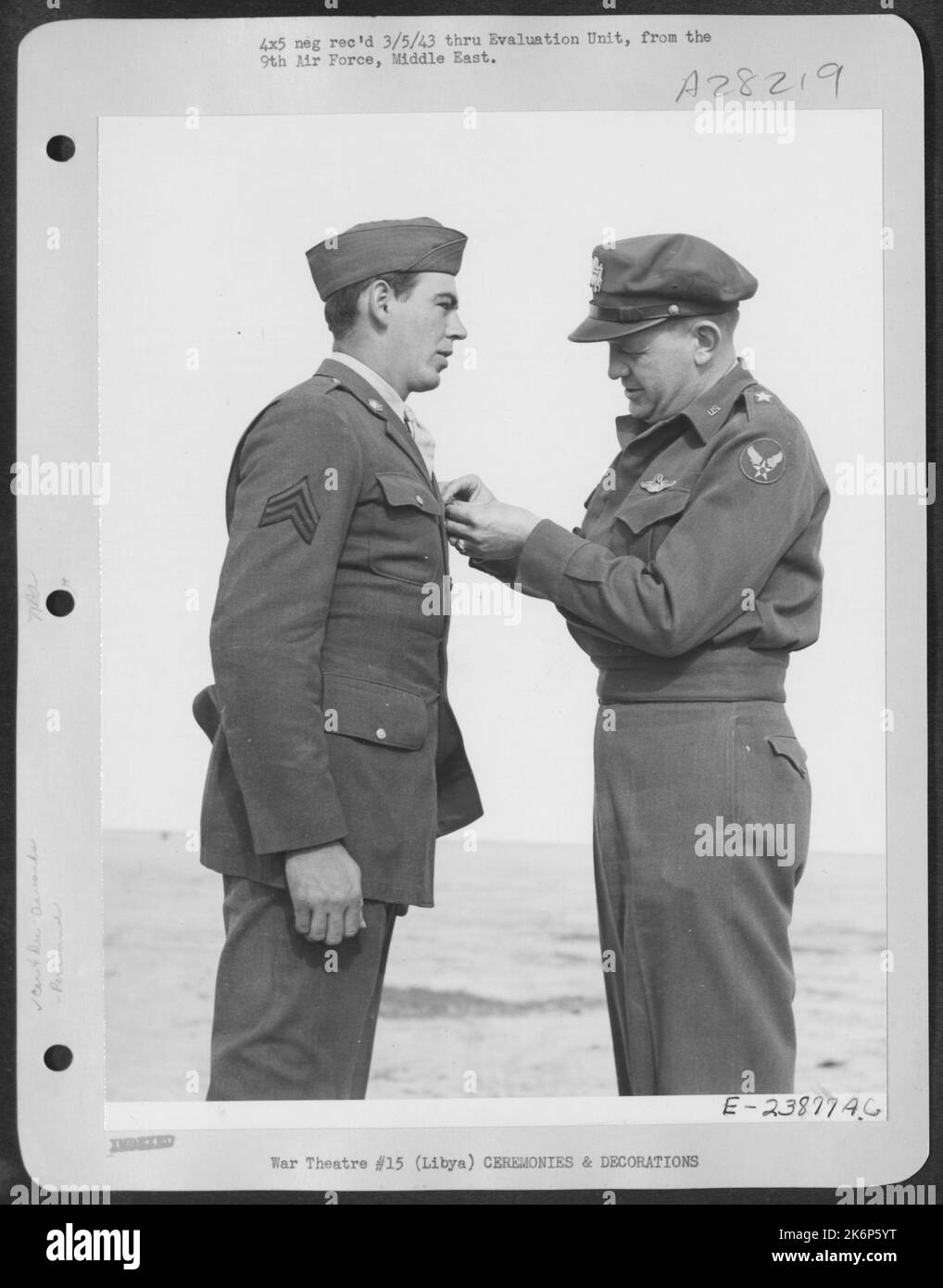 Sgt. Charles A. Lawson, Pittsburgh, Pa., being awarded the Air Medal by ...