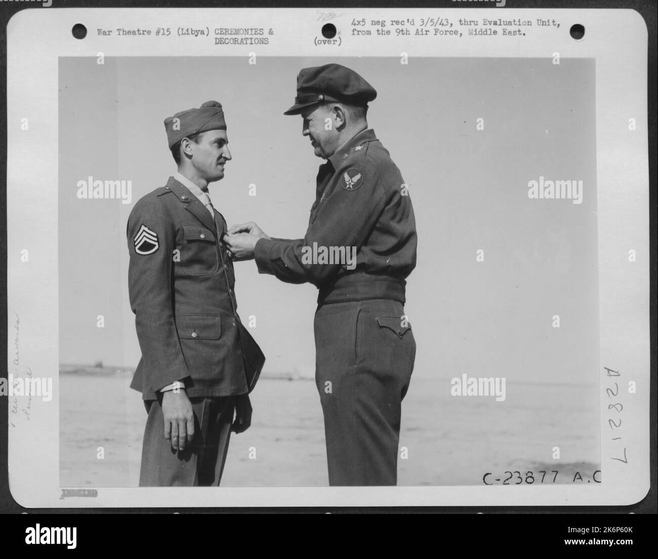 S/Sgt. Raymond W. Woodruff, Rochester, Ill. Being awarded the Air Medal ...