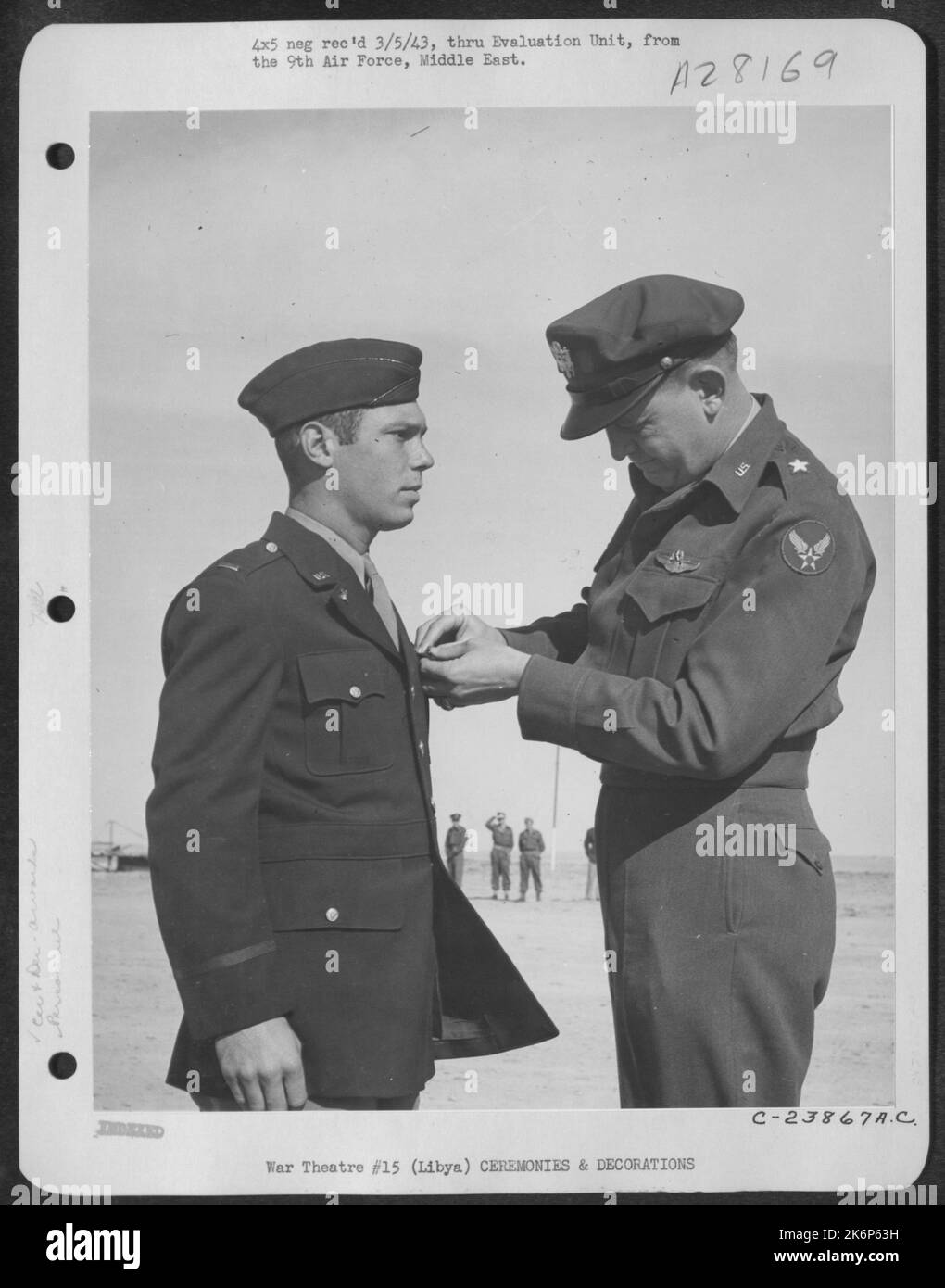 1st Lt. Robert V. Abram, Lakeland, Fla., being presented the Air Medal ...