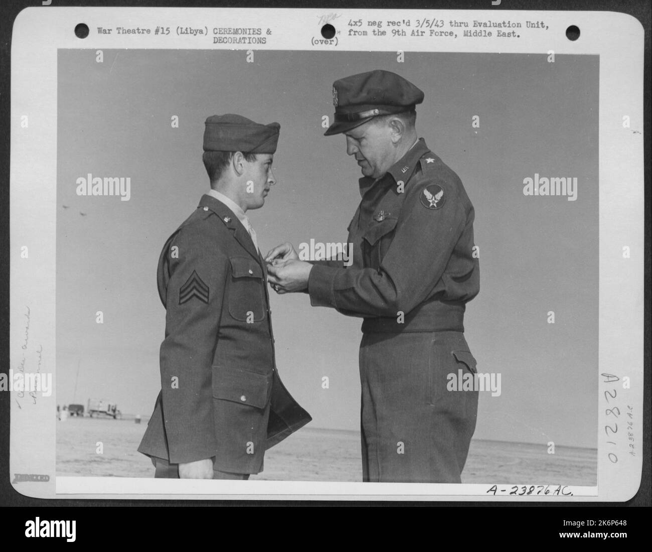 Sgt. Ronald W. Woodruff, Rochester, Ill. Being presented the Air Medal ...