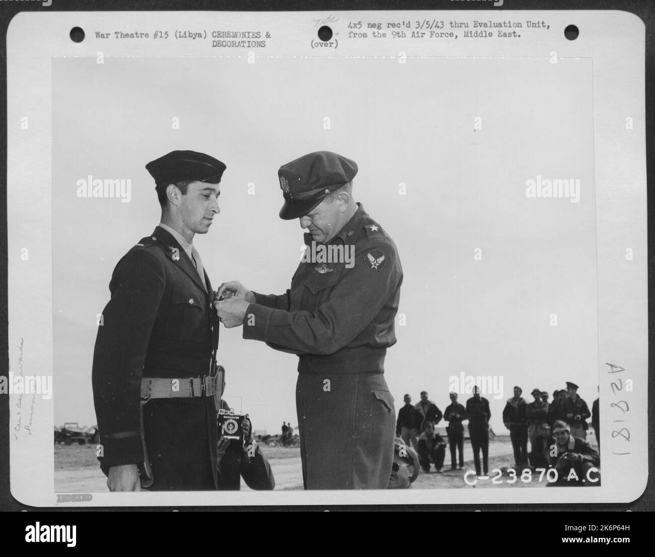 2nd Lt. John R. Robbins, Pitman, N.J., being awarded the Purple Heart ...