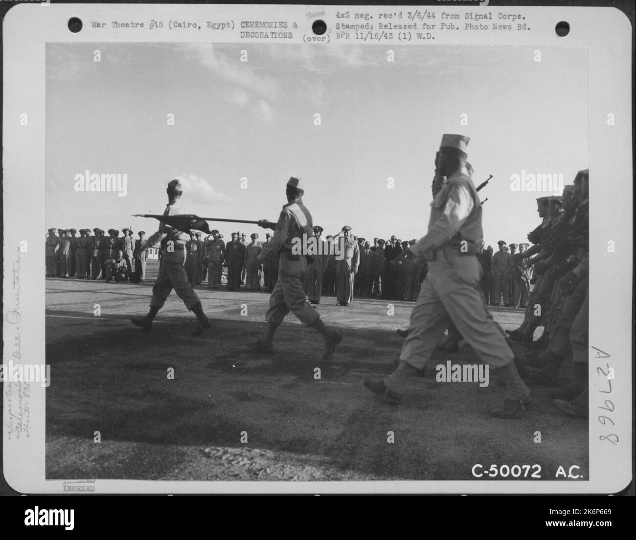 The troops of the U.S. Engineers 835th Battalion pass in review before ...