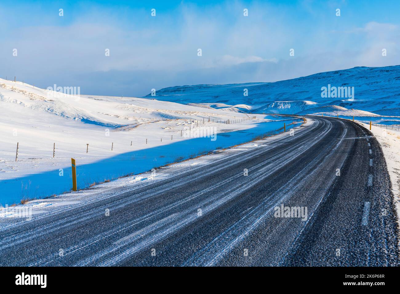 Winter Icelandic Road Trip, Ring Road near Hofteigur, Eastern Region ...