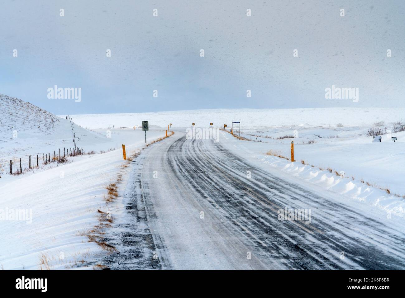 Winter Icelandic Road Trip, Ring Road near Myvatn, Northeastern Region ...