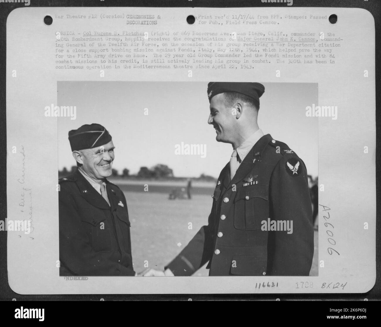 CORSICA-Col. Eugene B. Fletcher, (right) of 869 Rosecrans Ave., San ...