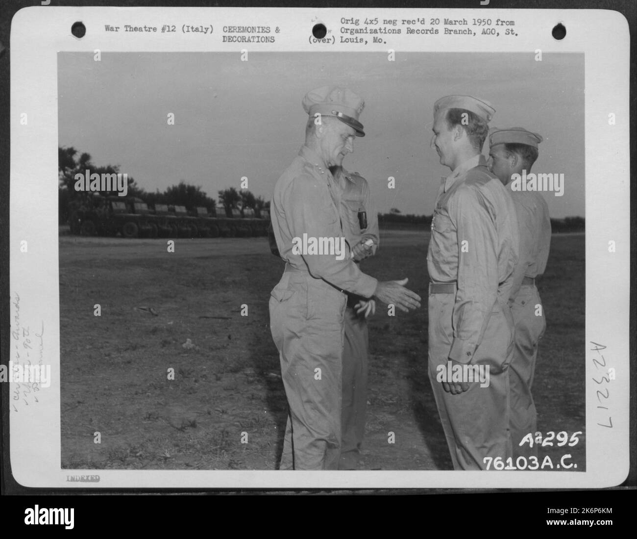 Lt. Gen. Carl A. Spaatz Congratulates Capt. Humbrecht For Receiving The ...