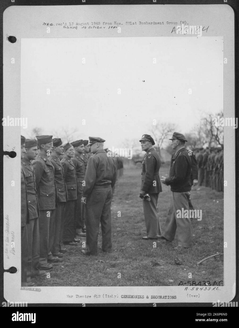 Gen. Henry H. Arnold Presents Awards, Amendola, Italy, 9 Dec. 1943 ...