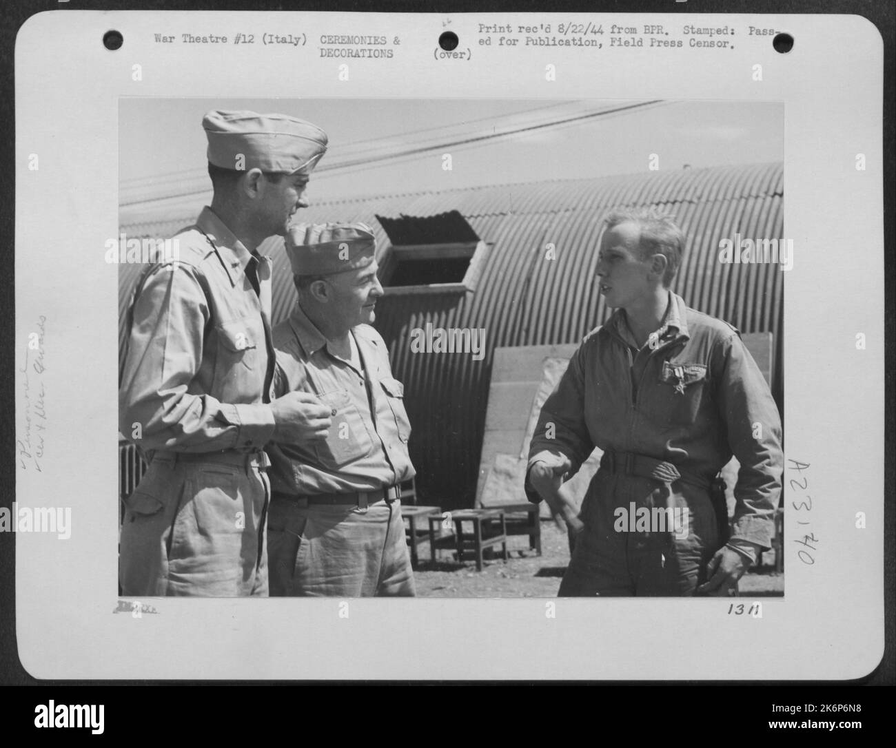 Brig. Gen. Dean C. Strother (Left) 15Th Aaf Fighter Wing Commander, And ...