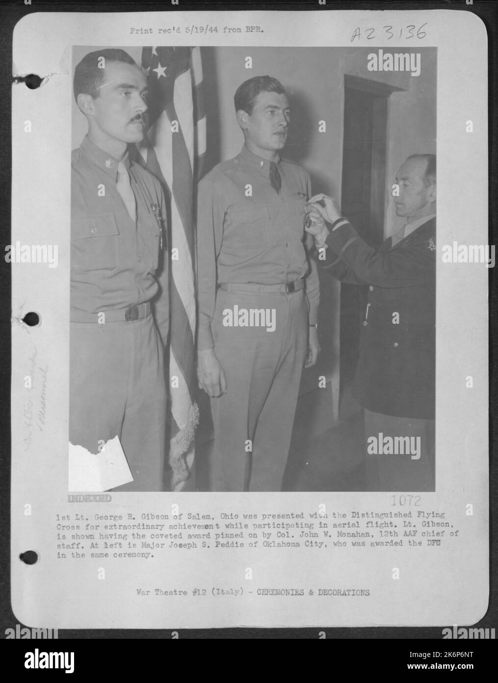 1St Lt. George R. Gibson Of Salem, Ohio Was Presented With The ...