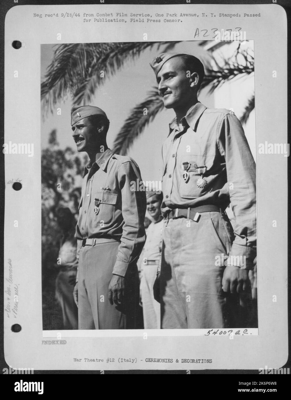 These two members of the 1st Combat Camera Unit, 15th Air Force, Italy ...