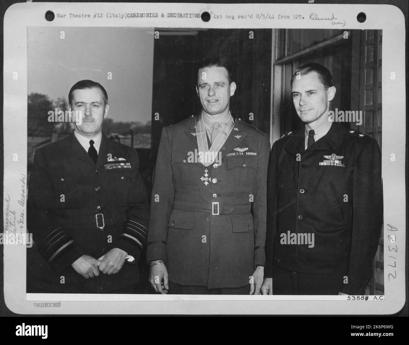 Air Chief Marshall Sir Leigh-Mallory shown with Col. Elliot Roosevelt ...
