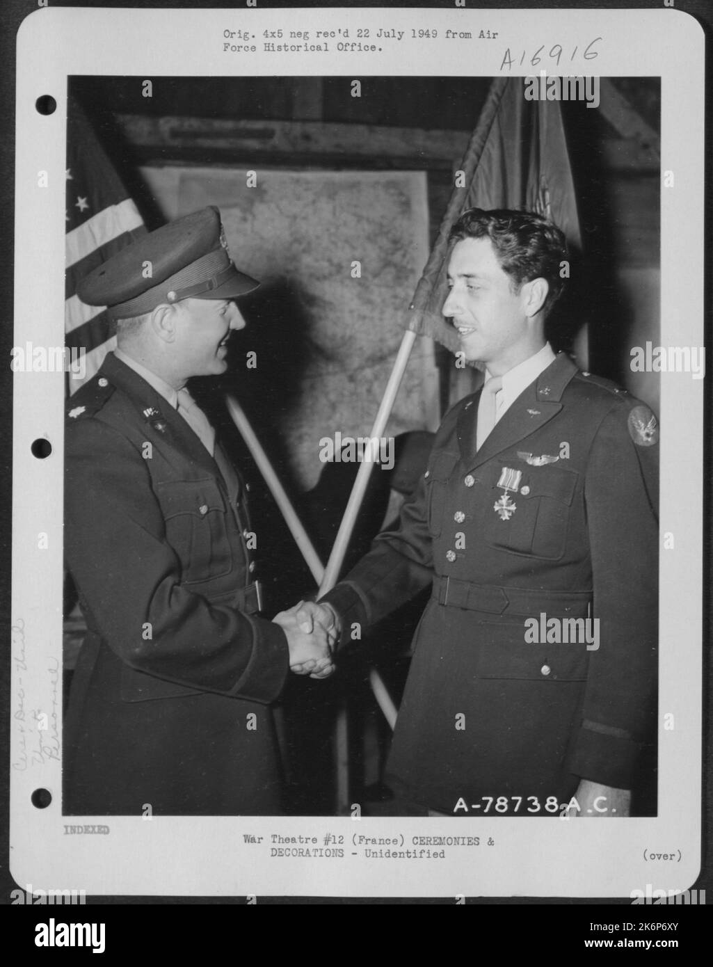 Brig. Gen. Edward N. Backus Congratulates An Officer Of The 410Th Bomb ...