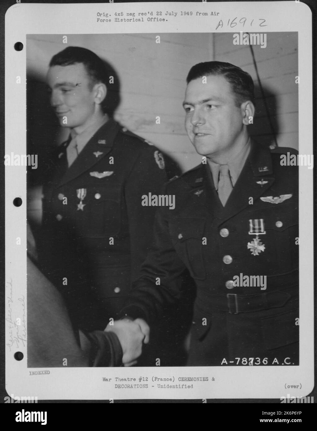 Major General Samuel E. Anderson Congratulates An Officer Of The 410Th ...