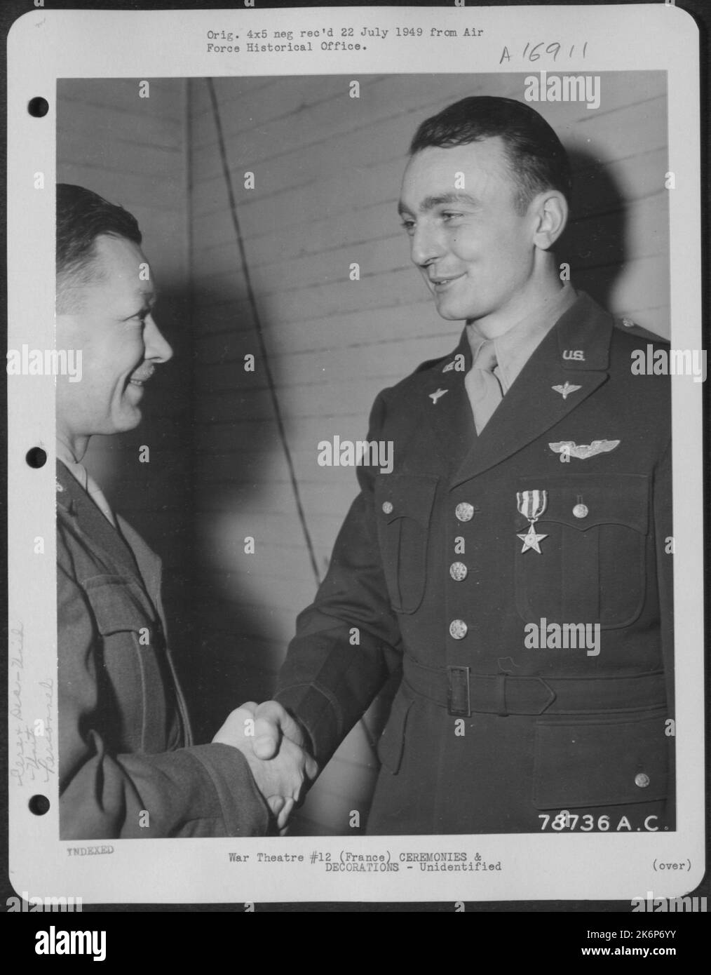 Major General Samuel E. Anderson Congratulates An Officer Of The 410Th ...