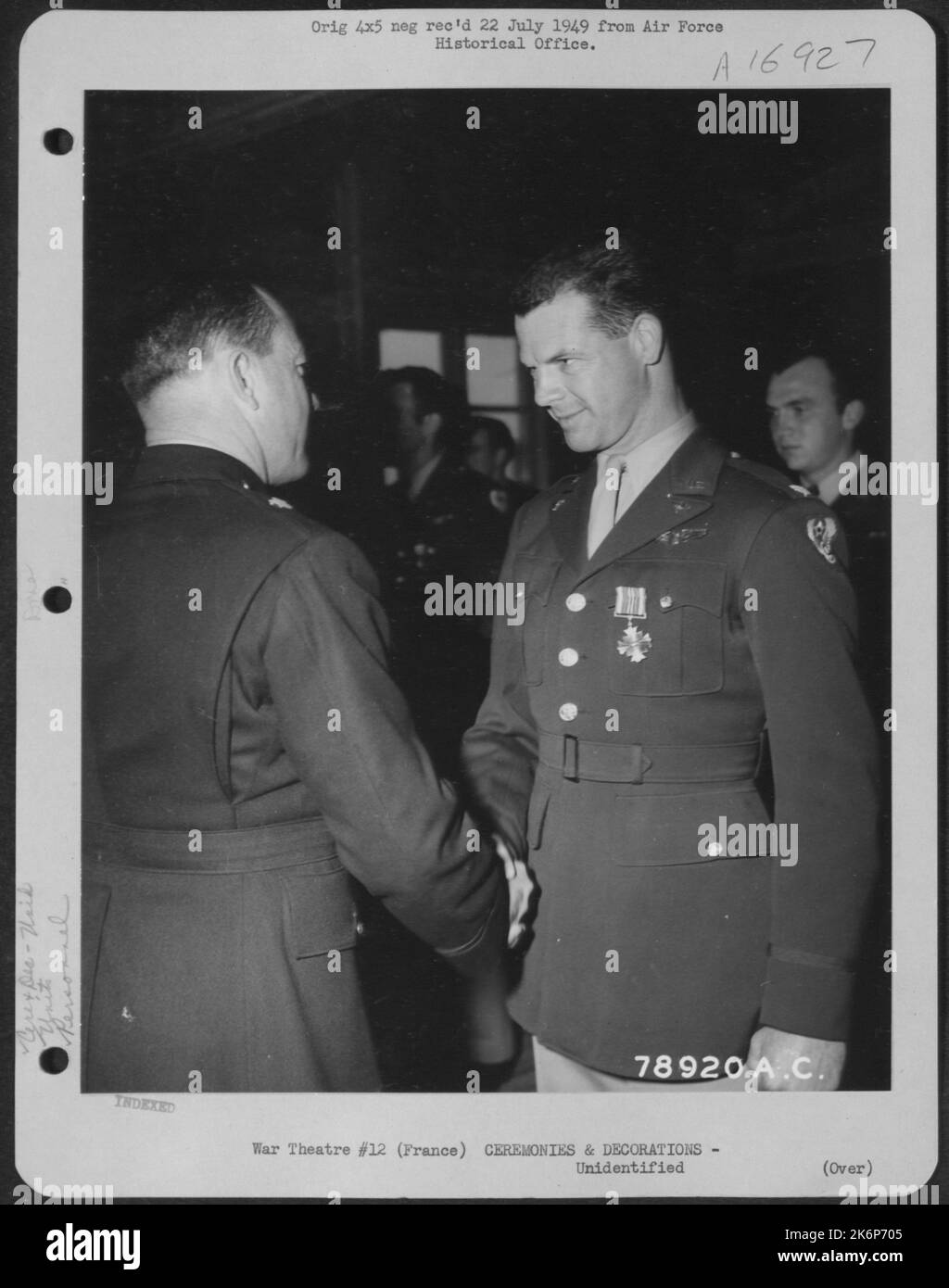 Brig. Gen. Edward N. Backus Congratulates An Officer Of The 410Th Bomb ...