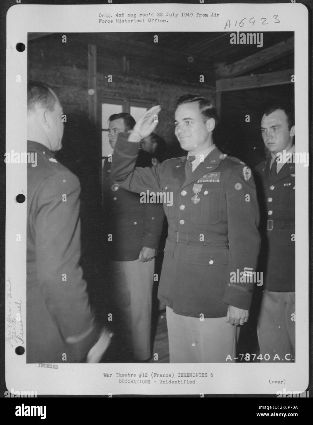 Brig. Gen. Edward N. Backus Congratulates An Officer Of The 410Th Bomb ...