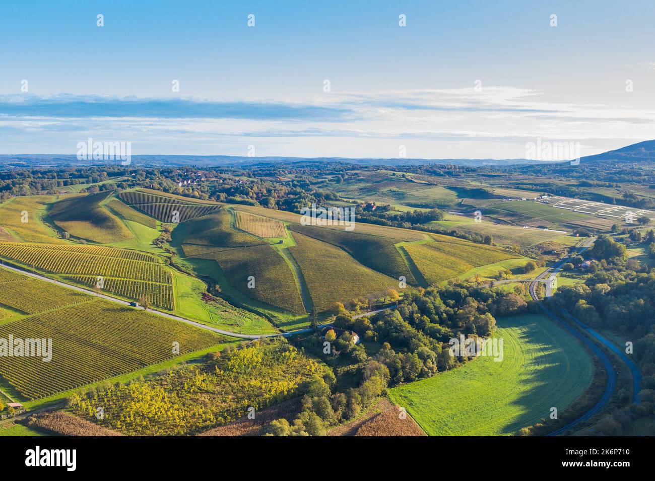 Aerial view of countryside landscape in Daruvar, Croatia Stock Photo ...