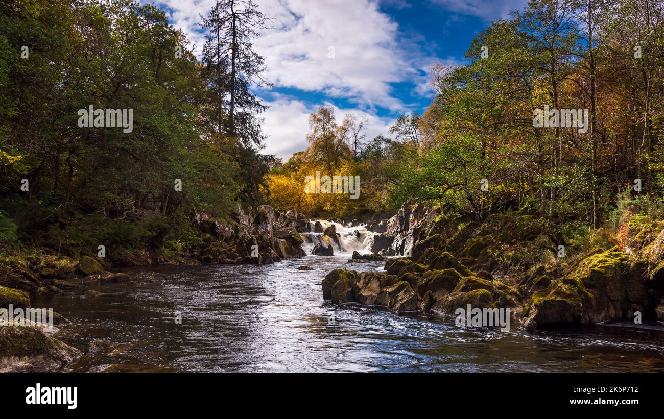 The river Brian waterfalls in the county of Perth & Kinross, Scotland ...