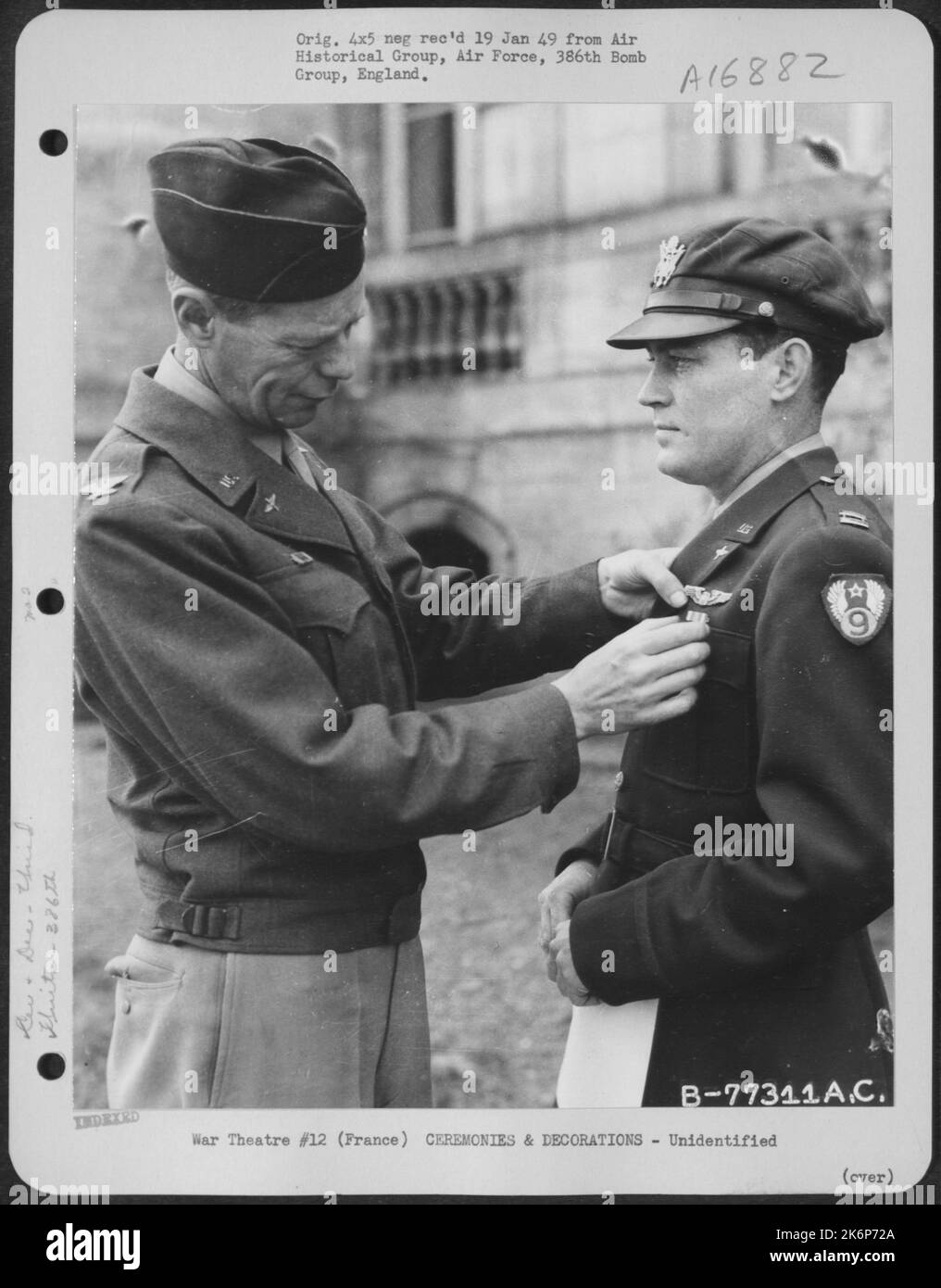 A Member Of The 386Th Bomb Group Receives An Award During A Ceremony At ...