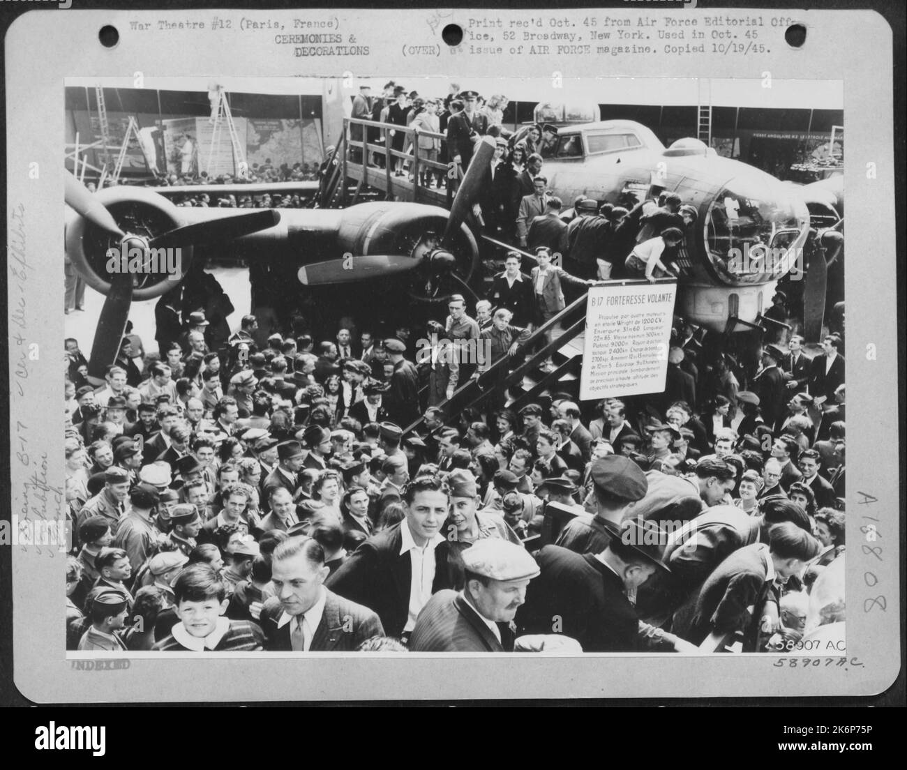 Crowds View Famous "Flying Fortress" At Aaf'S Paris Exposition Beneath ...