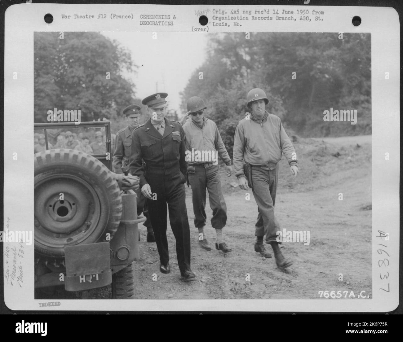 Gen. Dwight Eisenhower Visits The Airfield At Le Molay, France, While ...