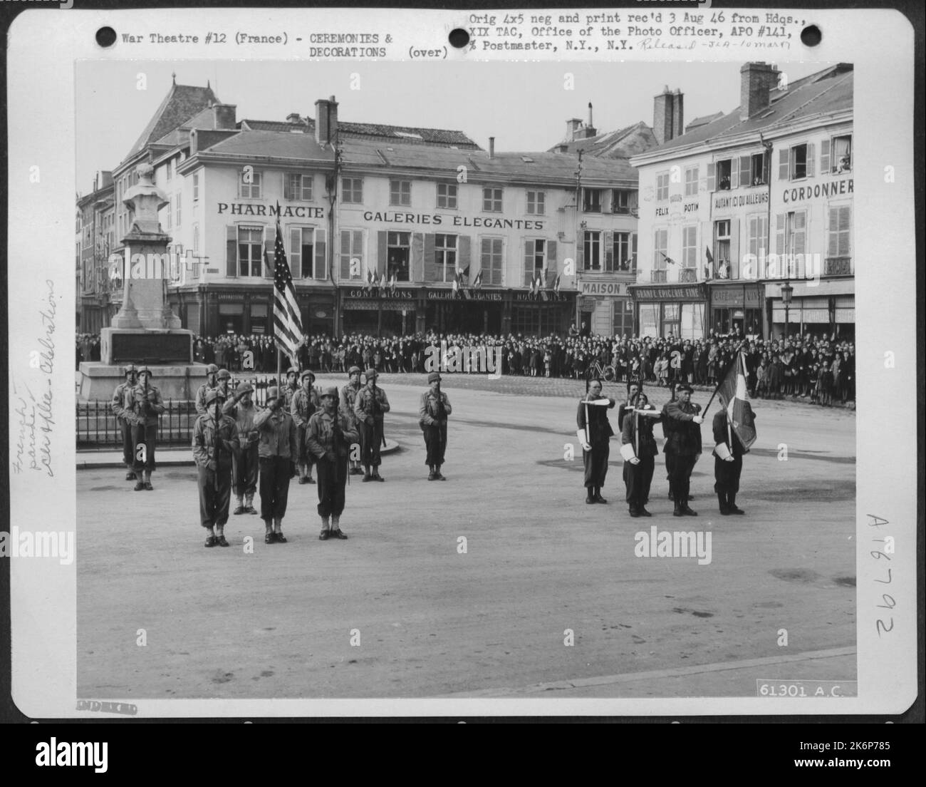 Formation Of French And American Soldiers At The Ceremony Held On ...