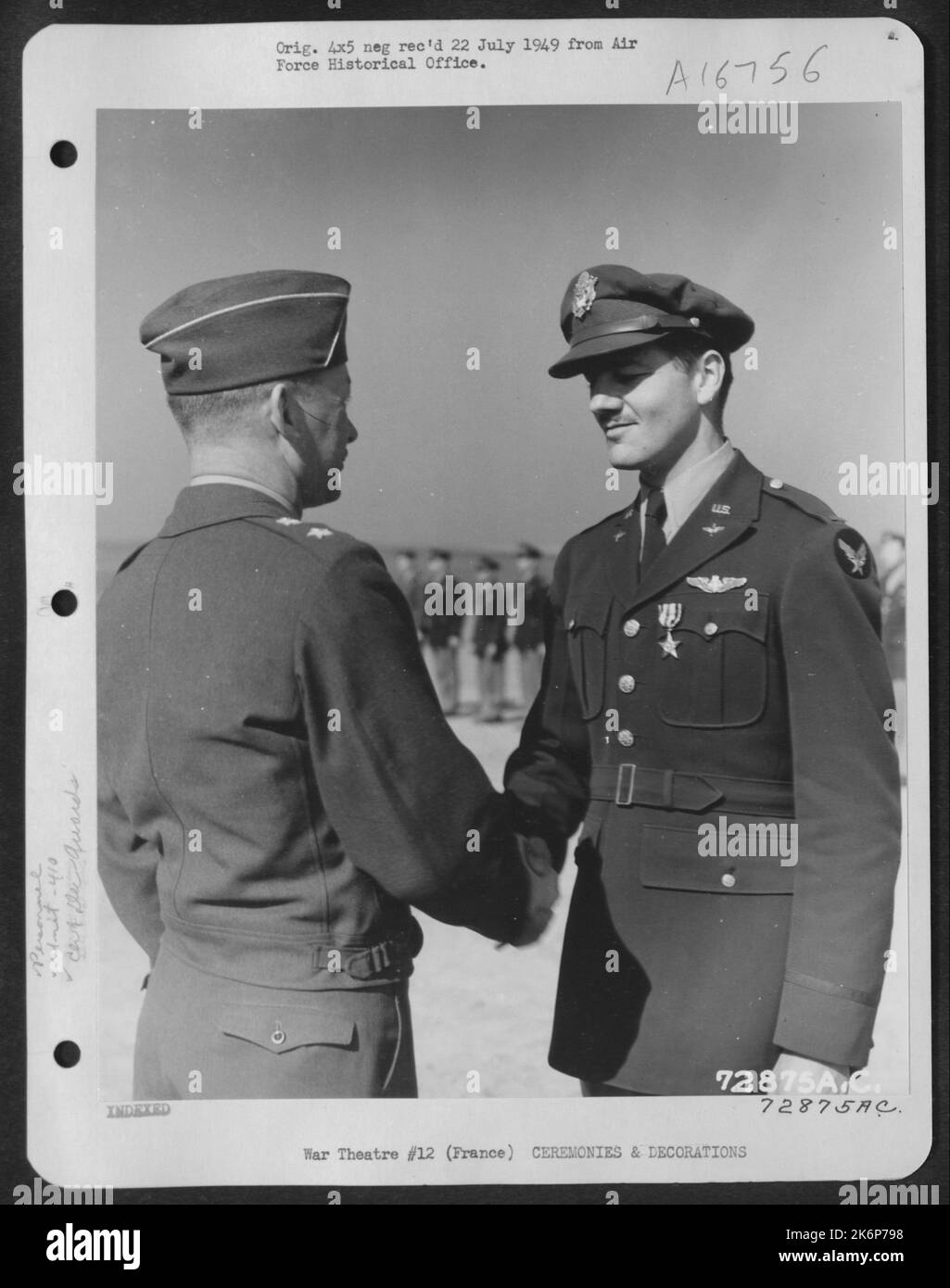 Lt. Aimes Of The 410Th Bomb Group Is Congratulated By Major Gen. Samuel ...