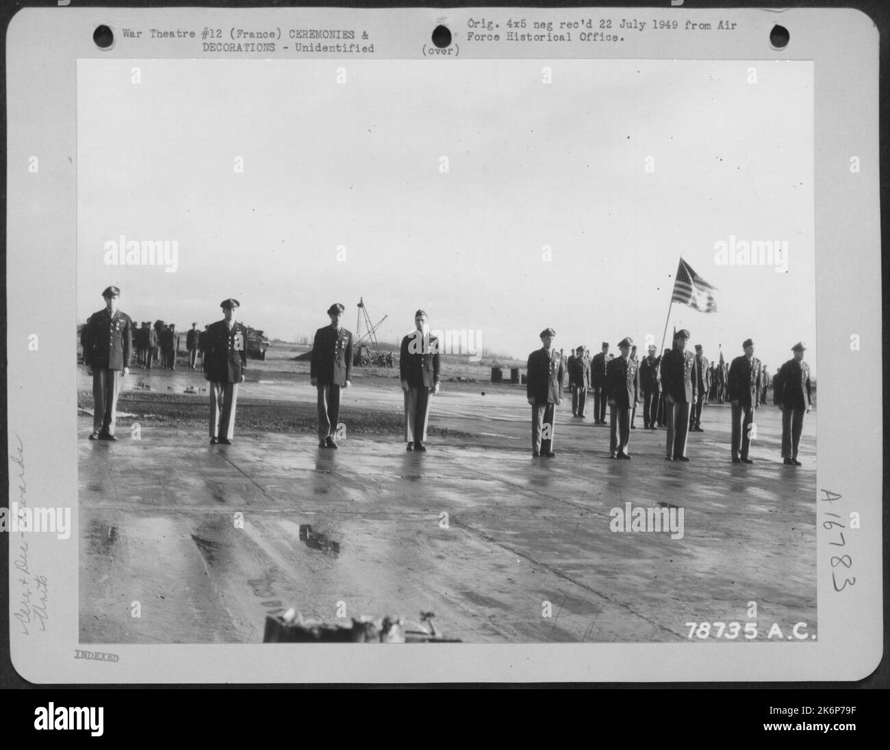 Officers Of The 410Th Bomb Group Stand In Formation After Receiving The ...