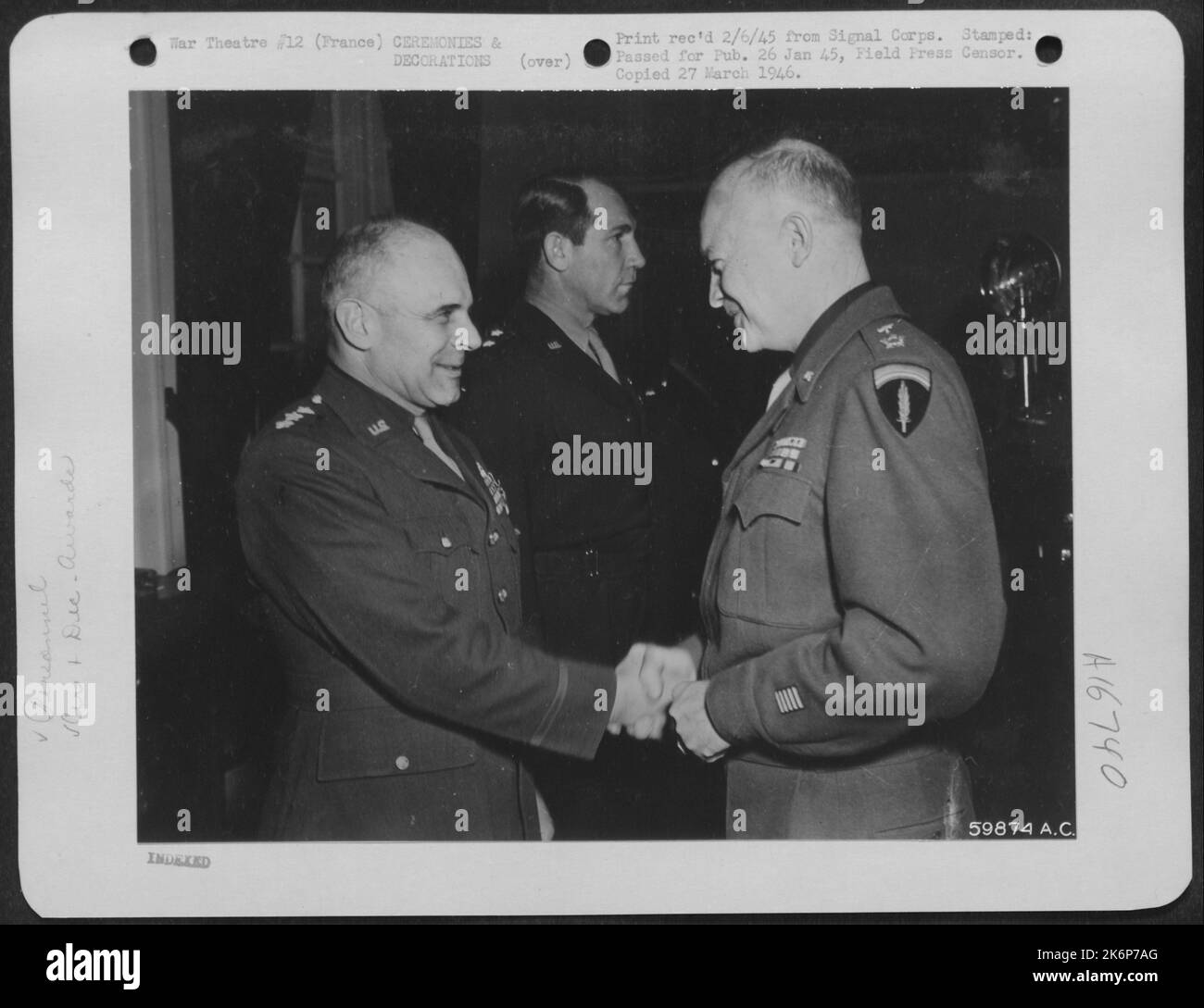 Gen. Dwight D. Eisenhower, Supreme Allied Commander, Shakes The Hand Of ...
