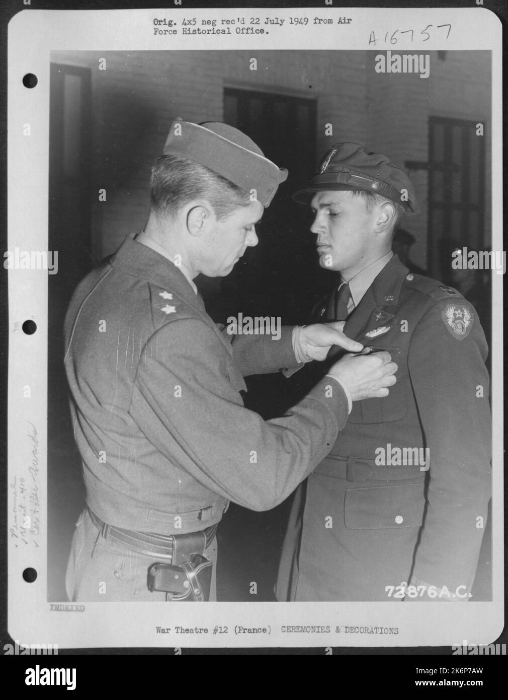 Capt. Valtr Of The 410Th Bomb Group Is Presented An Award By Major ...