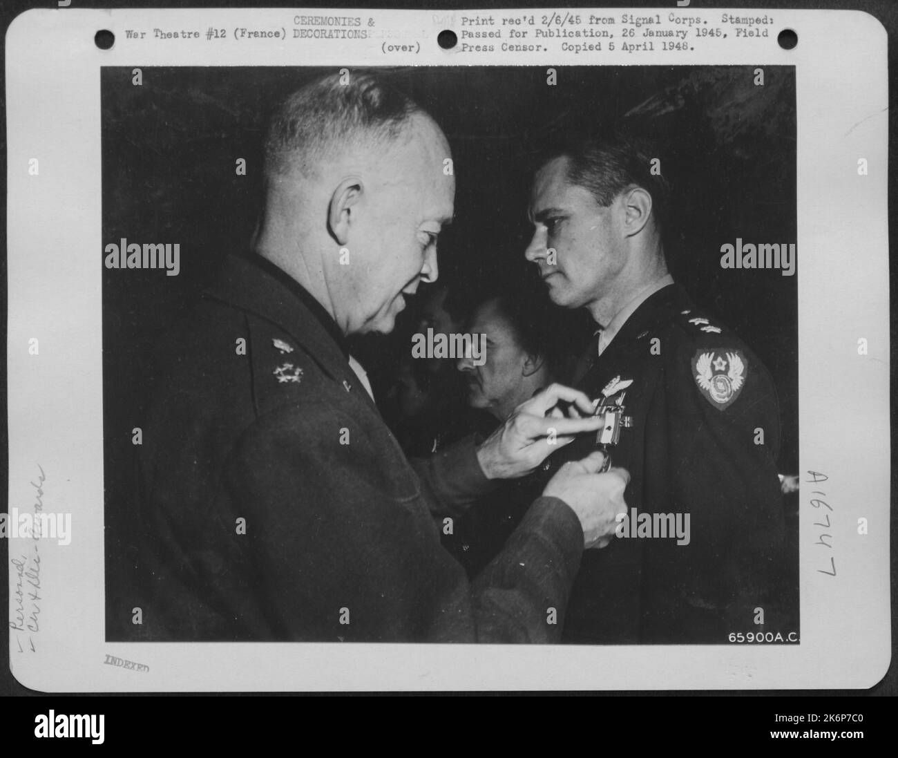 Gen. Dwight D. Eisenhower, Supreme Allied Commander, Pins The Oak-Leaf ...