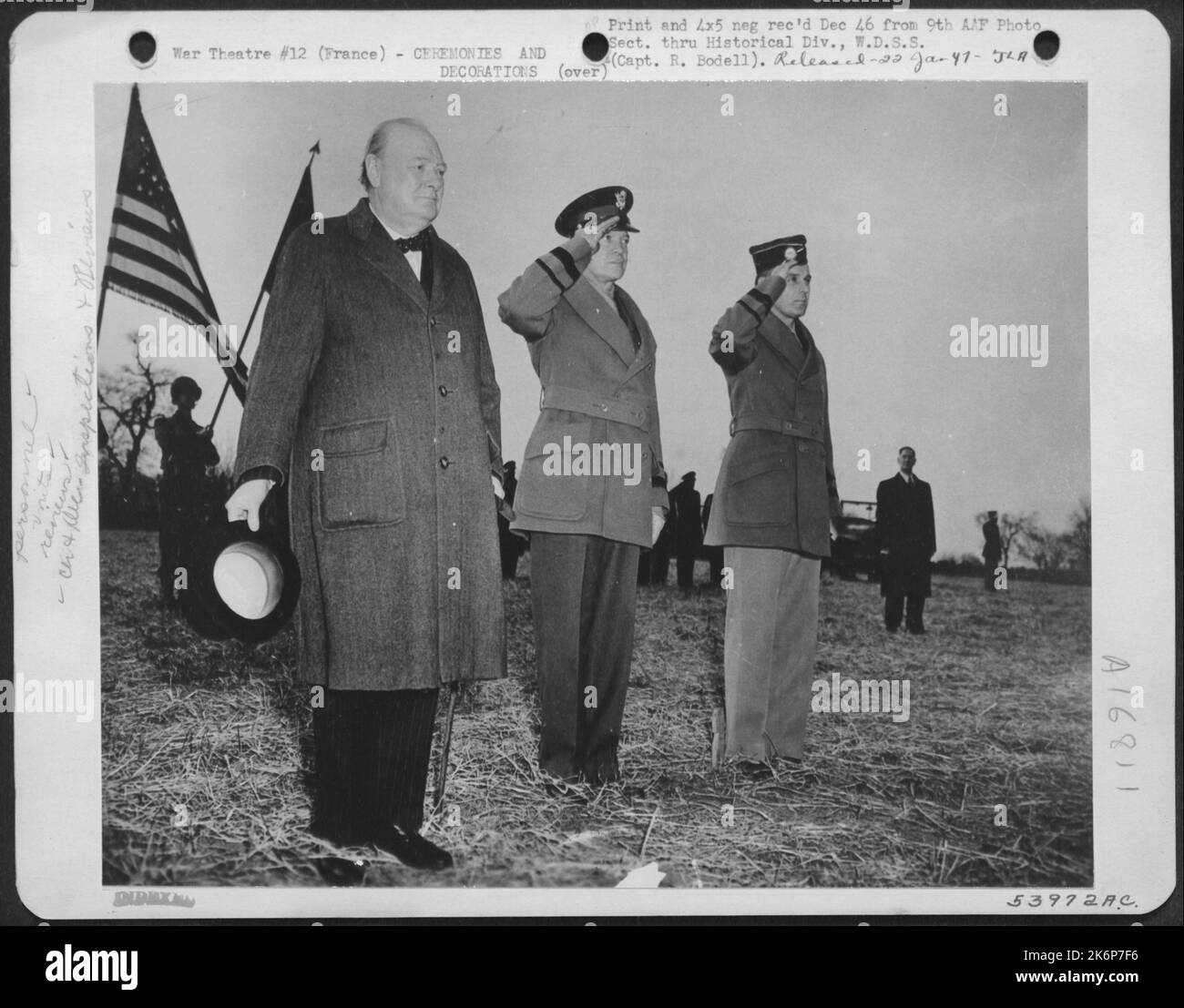 Winston Chruchill and General Dwight Eisenhower review 82nd and 101st ...