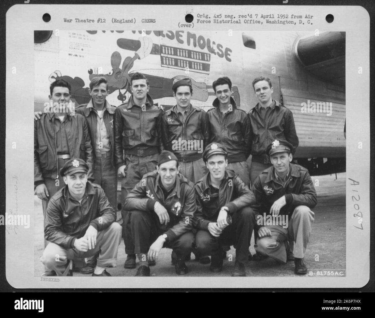 Crew Members Pose Beside A Consolidated B-24, "Gas House Mouse ...