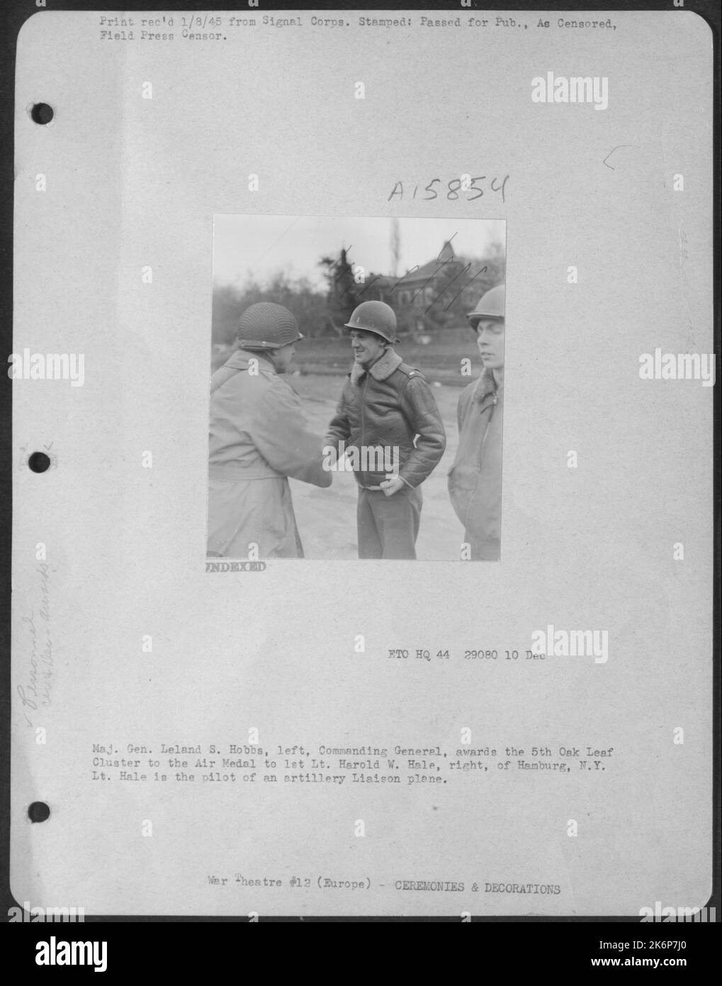 Major General Leland S. Hobbs, Left, Commanding General, Awards The 5Th ...