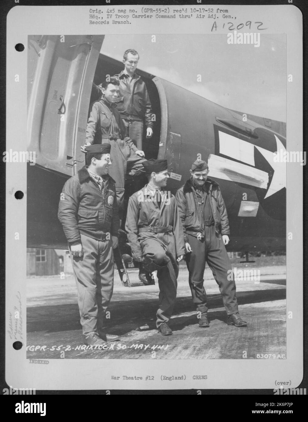 Colonel Crouch And Crew Of The 9Th Troop Carrier Command At An Air Base ...