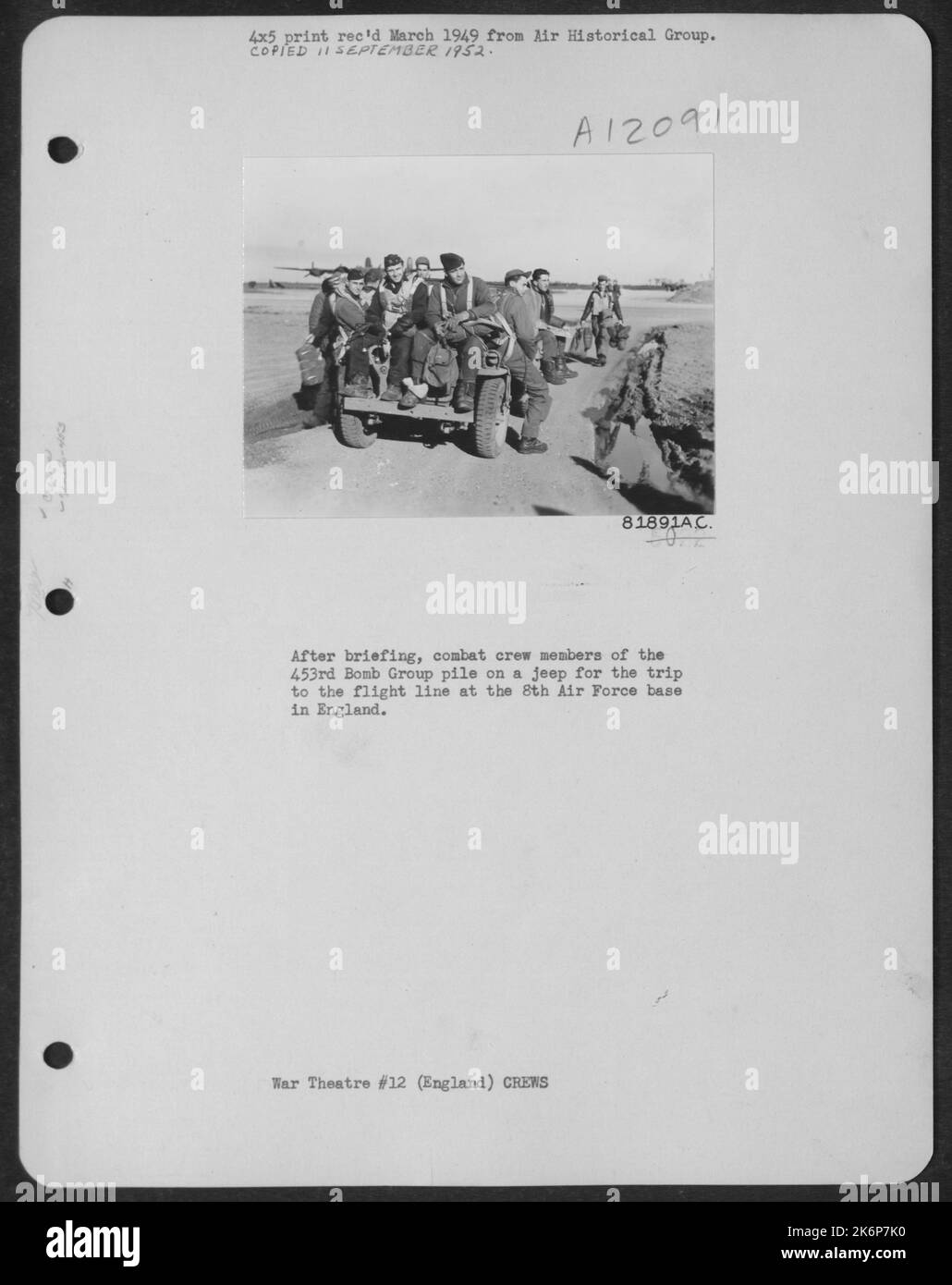 After Briefing, Combat Crew Members Of The 453Rd Bomb Group Pile On A ...
