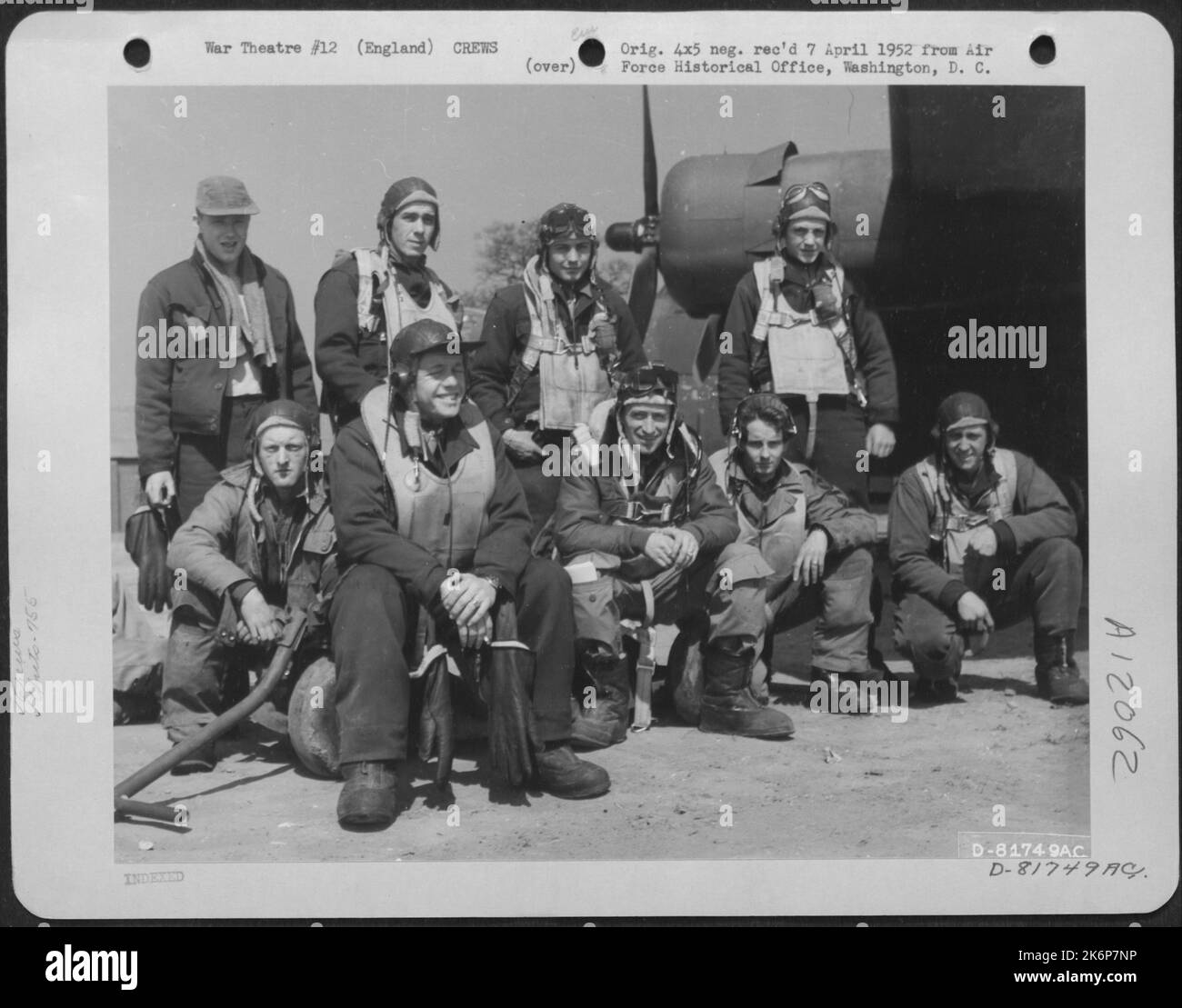Crew Members Of The 755Th Bomb Squadron, Pose Beside A Consolidated B ...