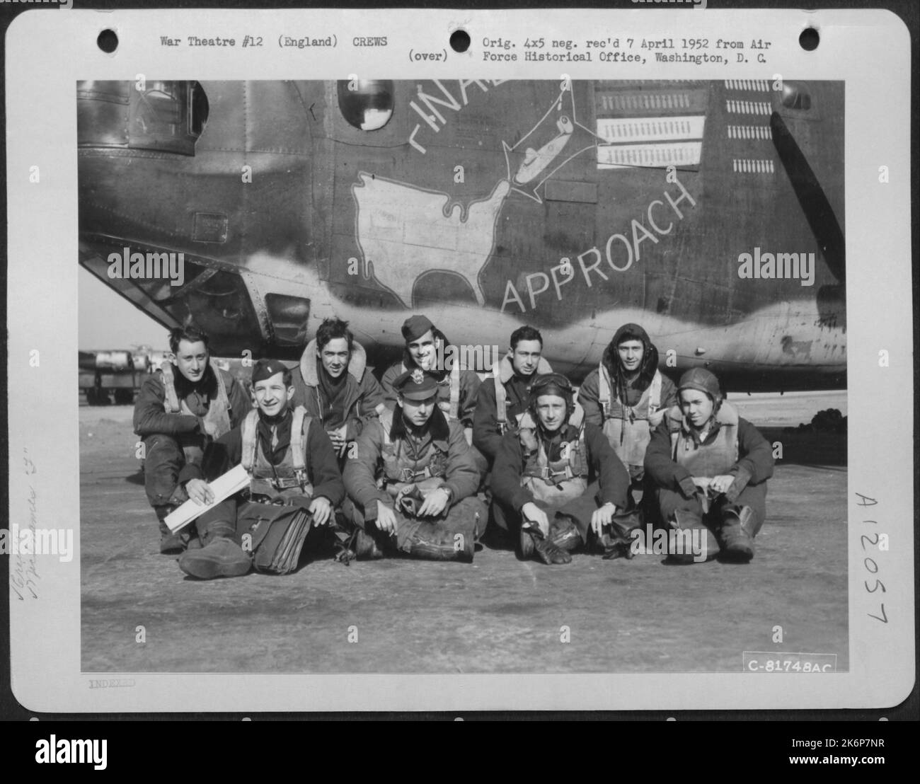 Crew Members Pose Beside A Consolidated B-24 "Final Approach" Somewhere ...