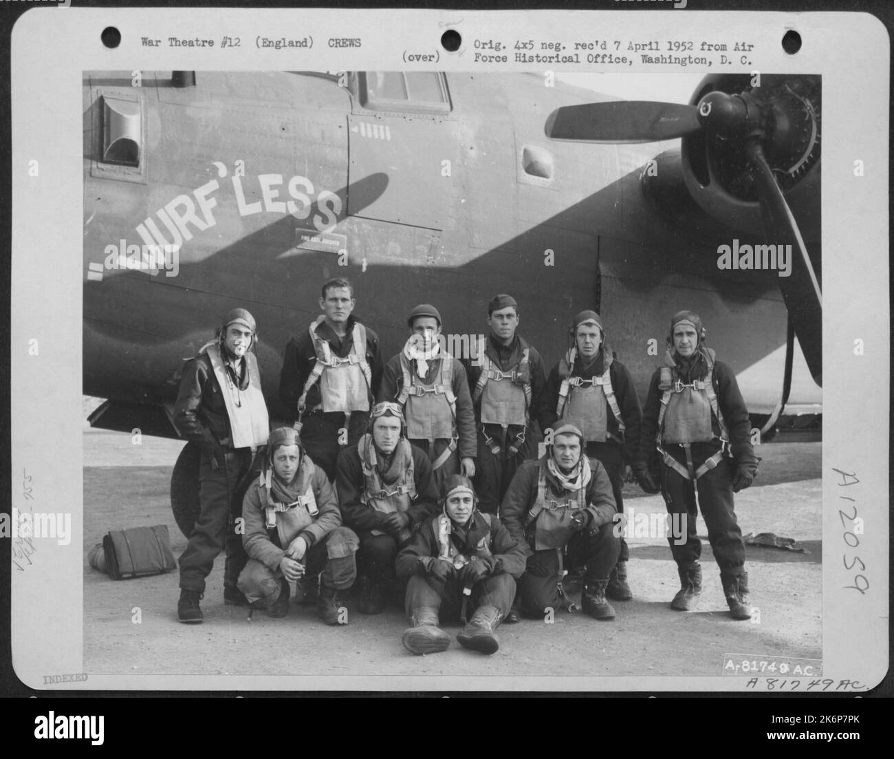 Crew Members Of The 755Th Bomb Squadron, Pose Beside A Consolidated B ...