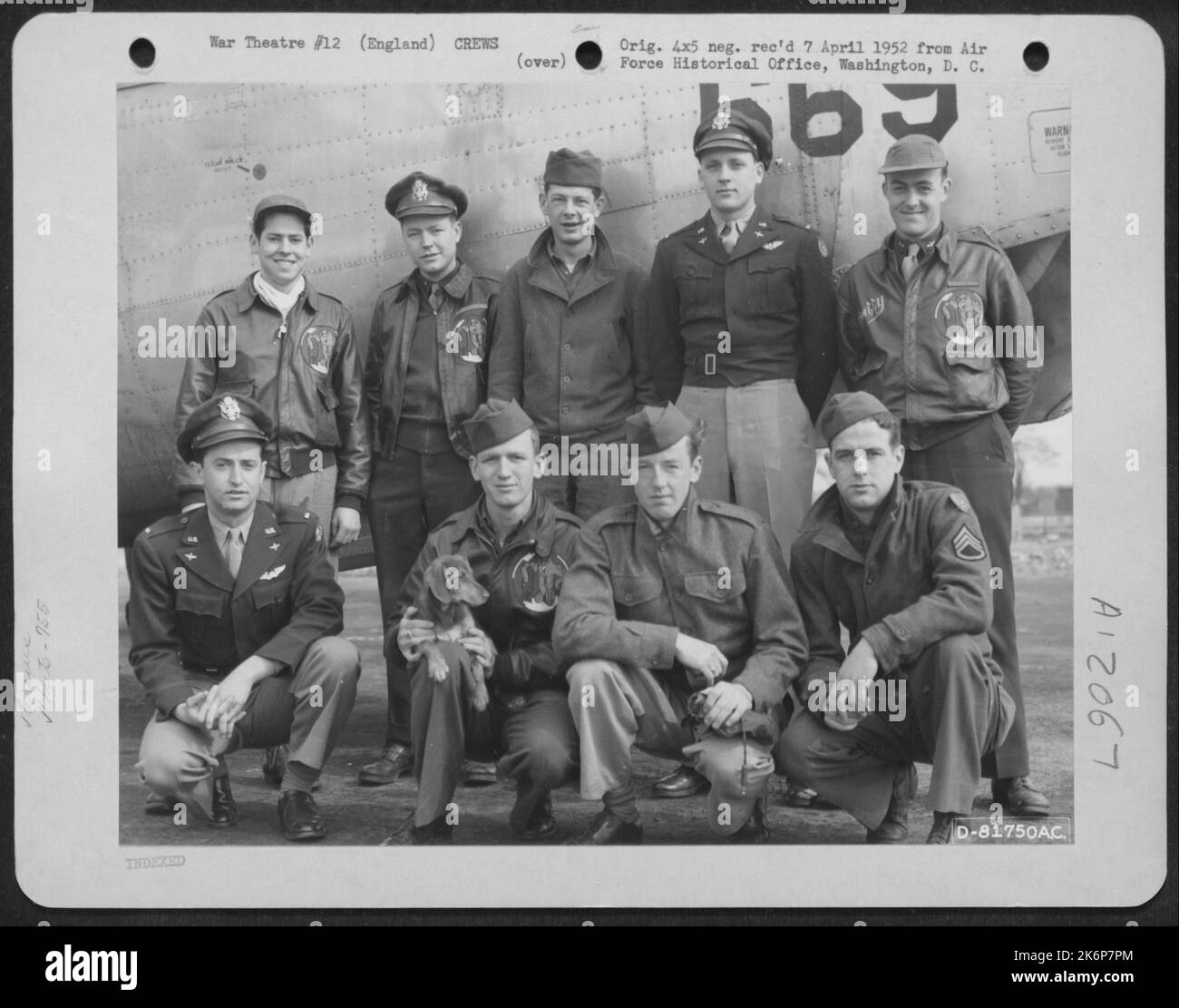 Crew Members Of The 755Th Bomb Squadron, Pose Beside A Consolidated B ...