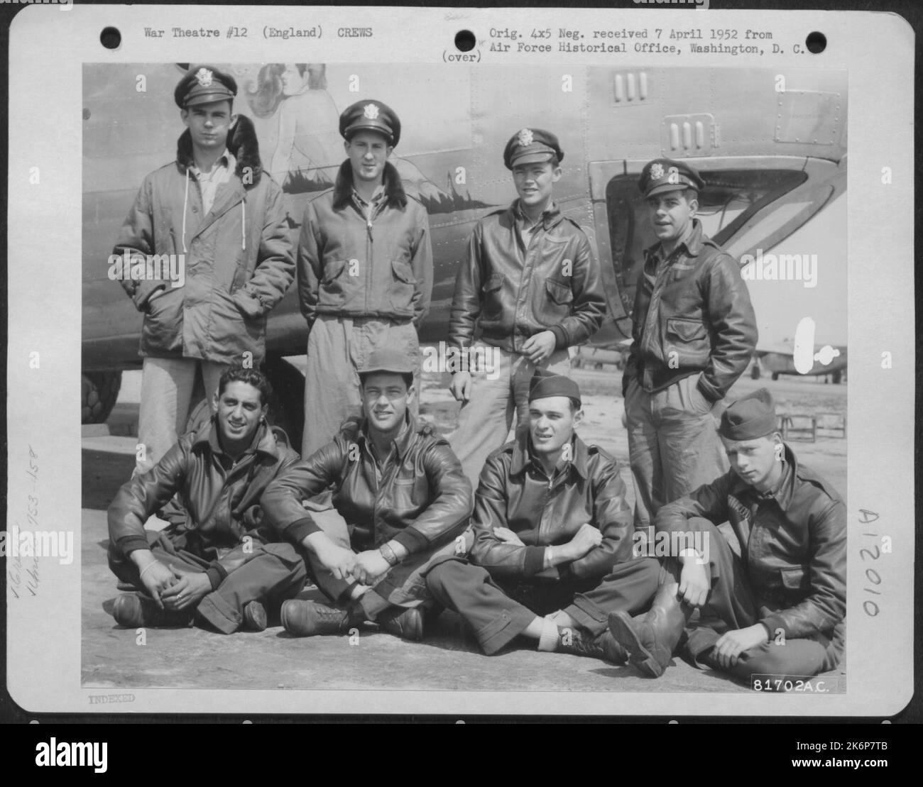 Crew Members Of The 753Rd Bomb Squadron, 458Th Bomb Group, Pose Beside ...