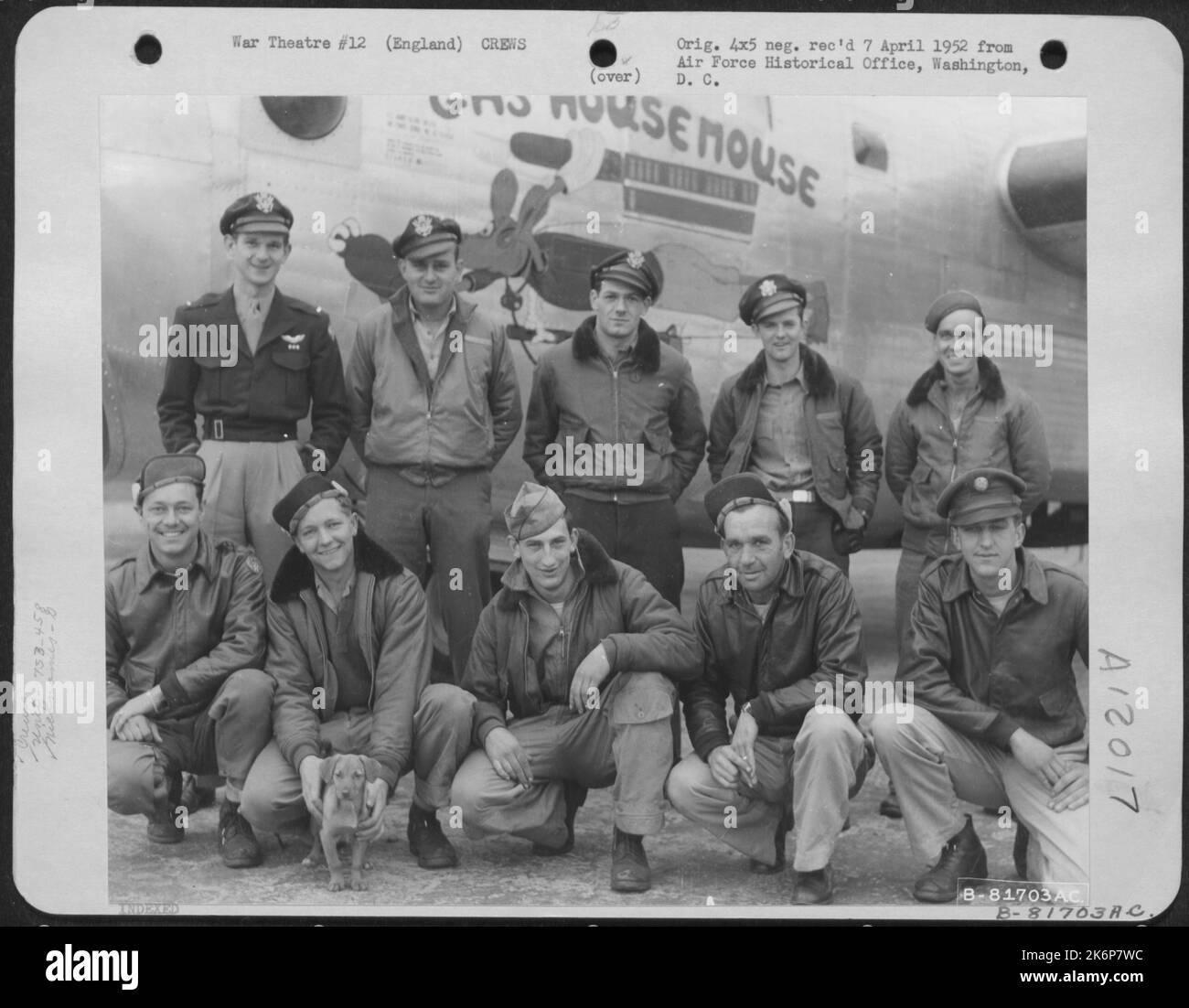 Crew Members Of The 753Rd Bomb Squadron, 458Th Bomb Group, Pose Beside ...